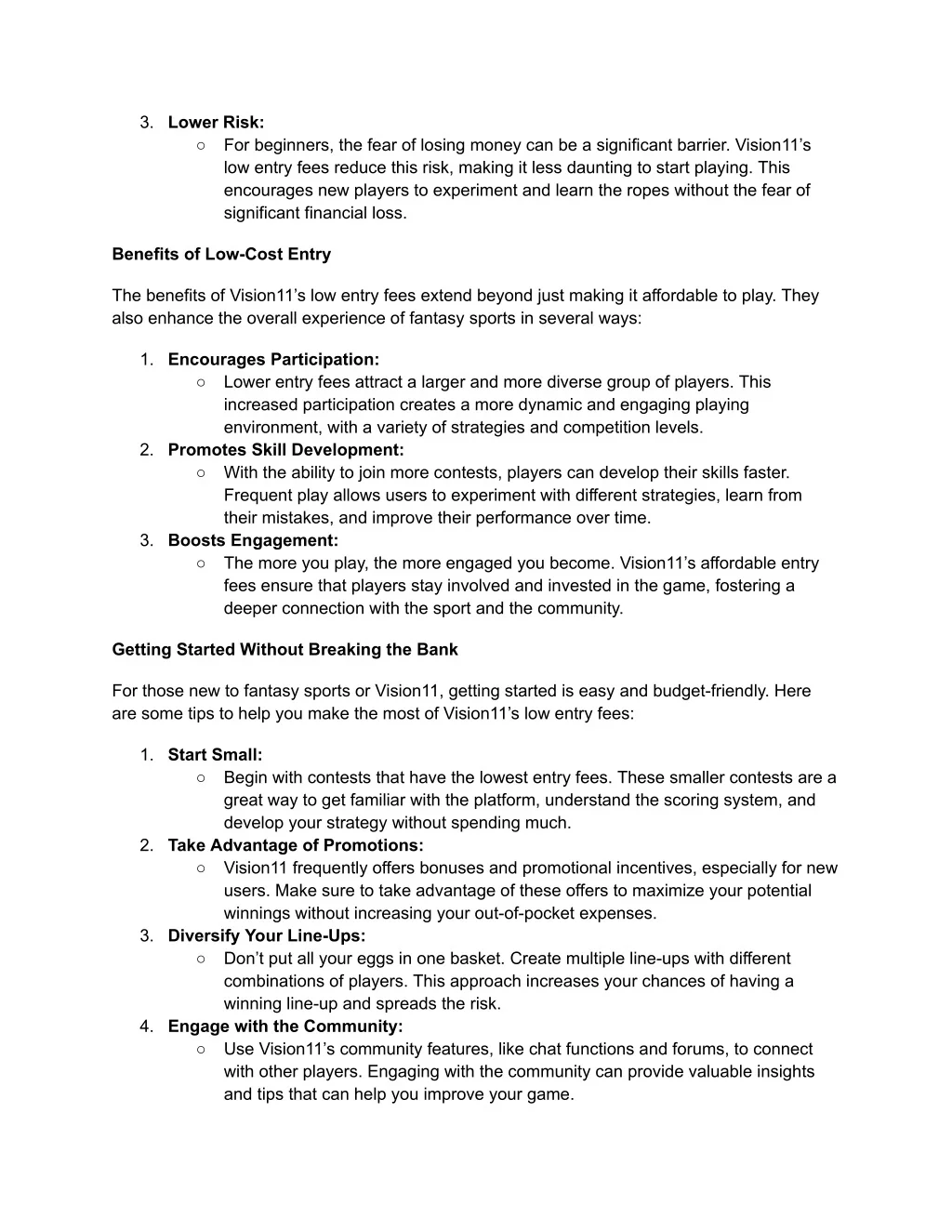 PPT - Affordable Fun_ Vision11’s Low Entry Fees PowerPoint Presentation ...