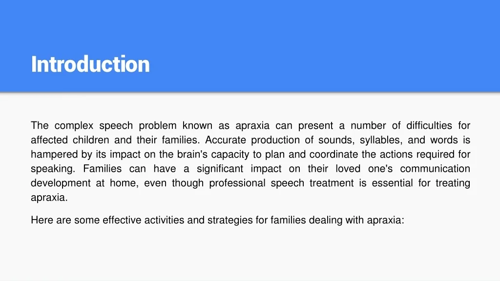 PPT - Speech Therapy at Home: Activities for Families Dealing with ...