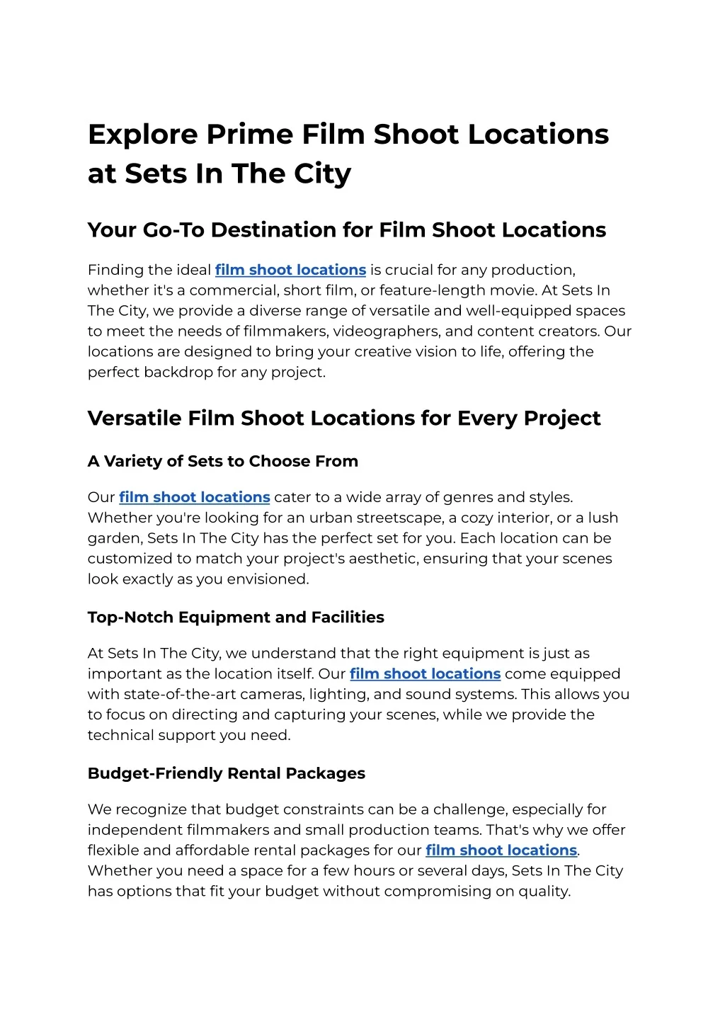 PPT - Explore Prime Film Shoot Locations at Sets In The City PowerPoint ...