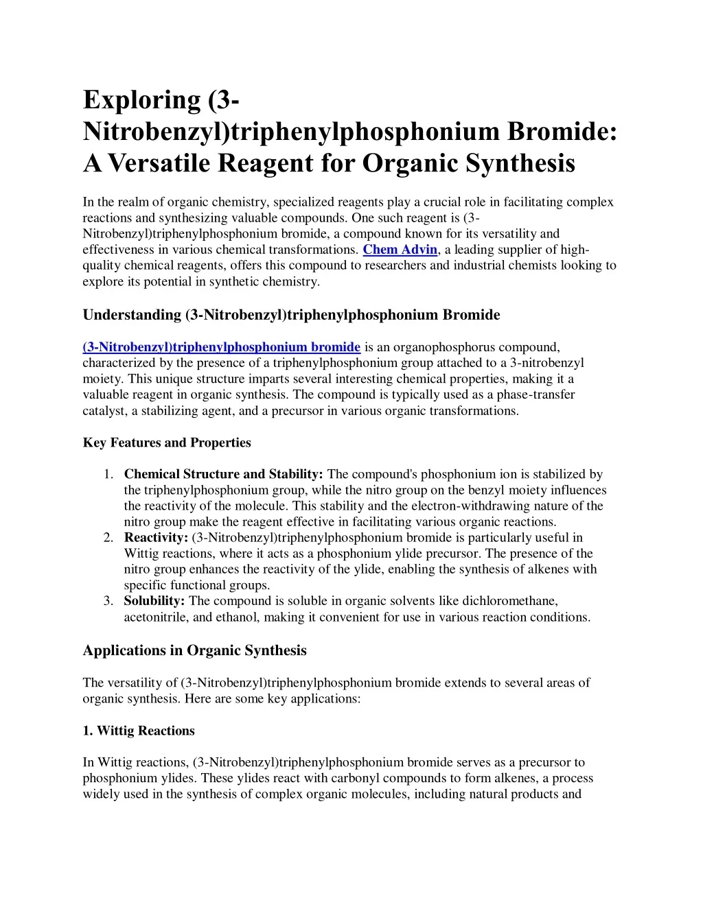 PPT - (3-Nitrobenzyl)triphenylphosphonium bromide PowerPoint ...