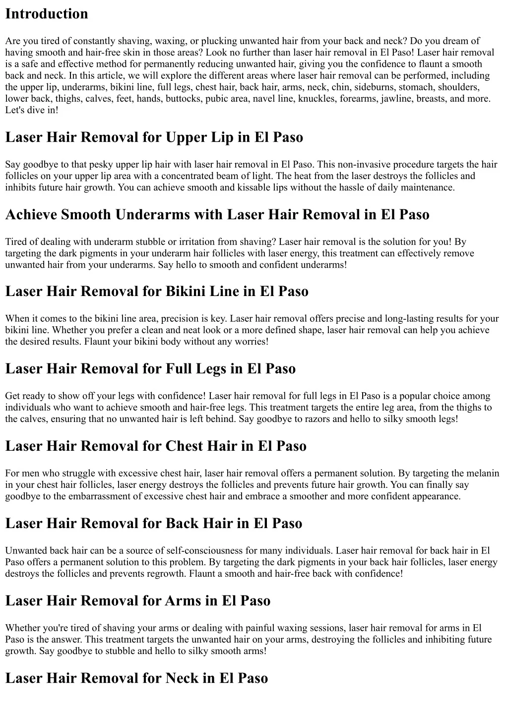 PPT - Flaunt a Smooth Back and Neck: Laser Hair Removal in El Paso ...