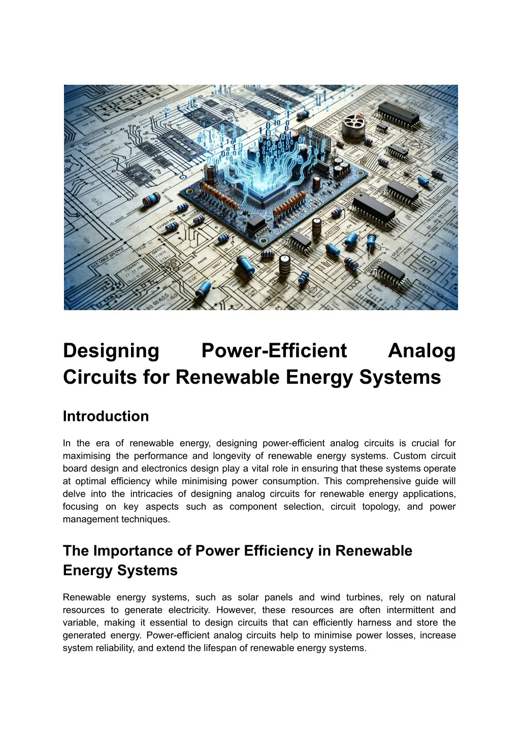 PPT - Designing Power-Efficient Analog Circuits for Renewable Energy Systems PowerPoint ...