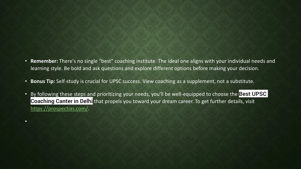 PPT - Finding Your Perfect Fit Choosing the Best UPSC Coaching in Delhi PowerPoint Presentation ...