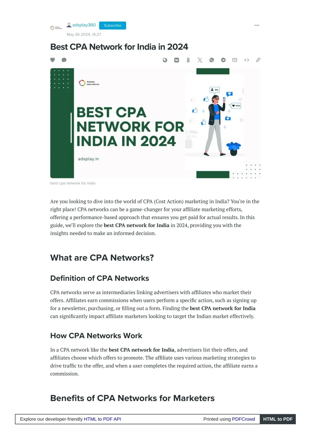 PPT - Best CPA Network for India in 2024 PowerPoint Presentation, free ...