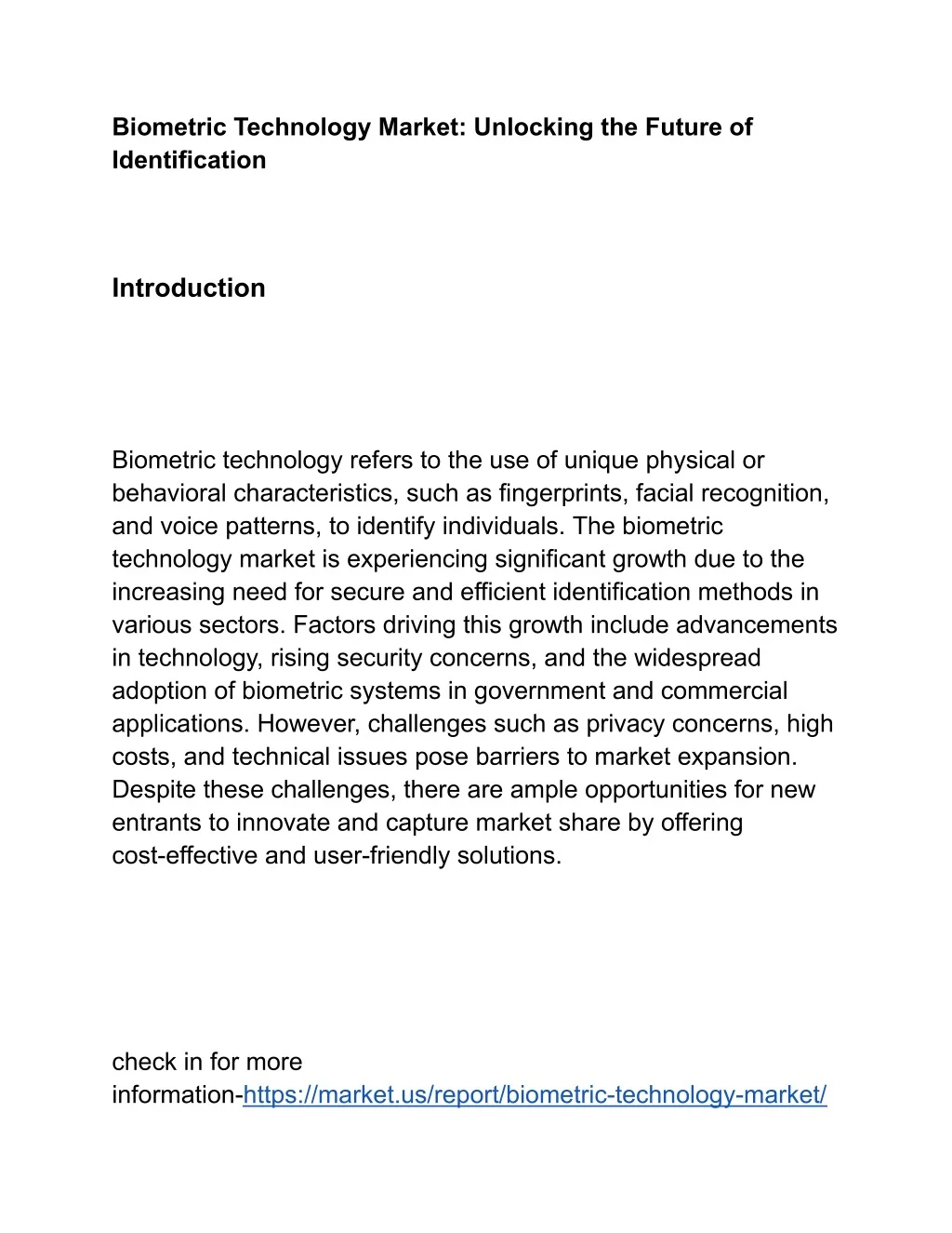 PPT - Biometric Technology Market: Unlocking New Possibilities in ...