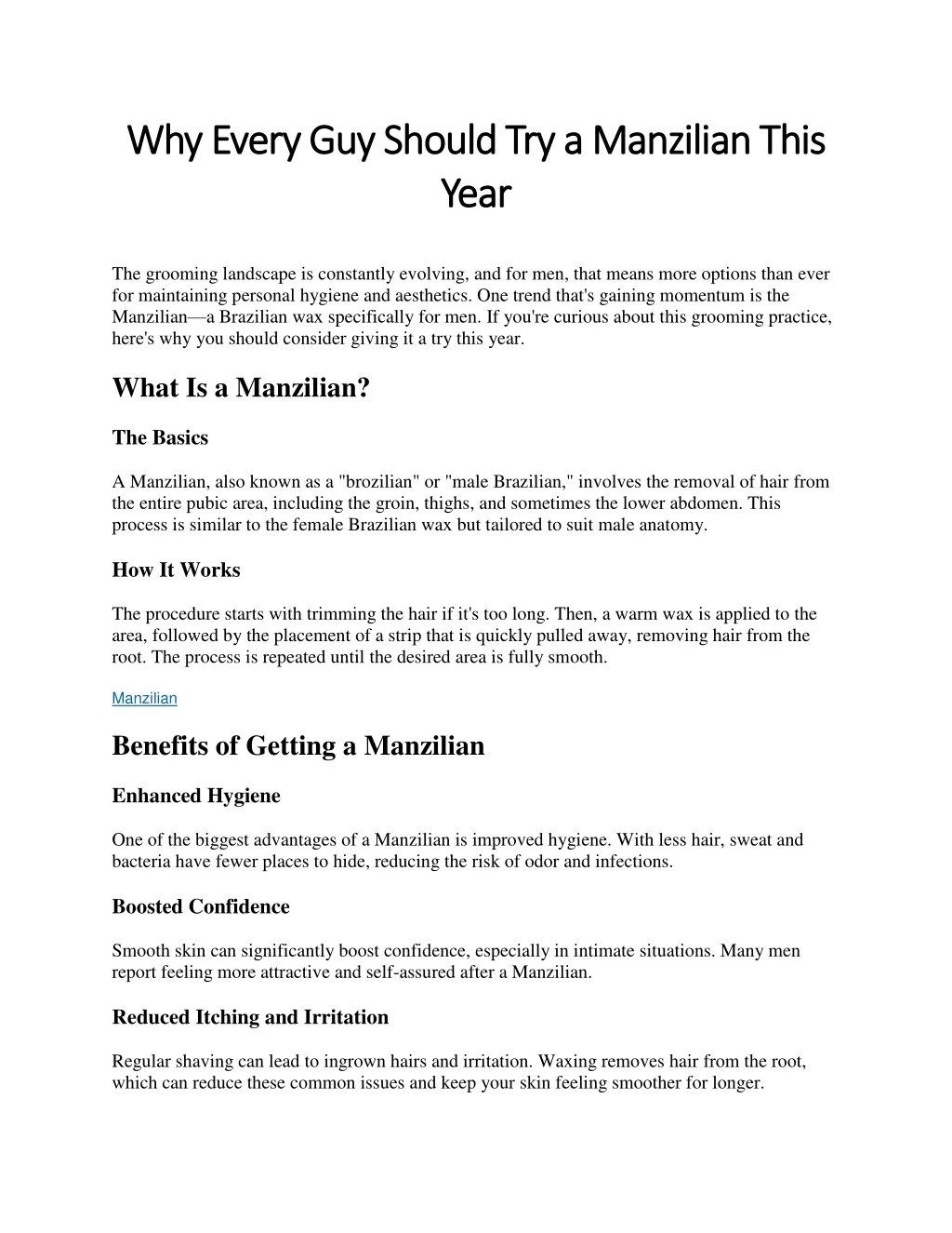 PPT - Why Every Guy Should Try a Manzilian This Year 5 PowerPoint ...