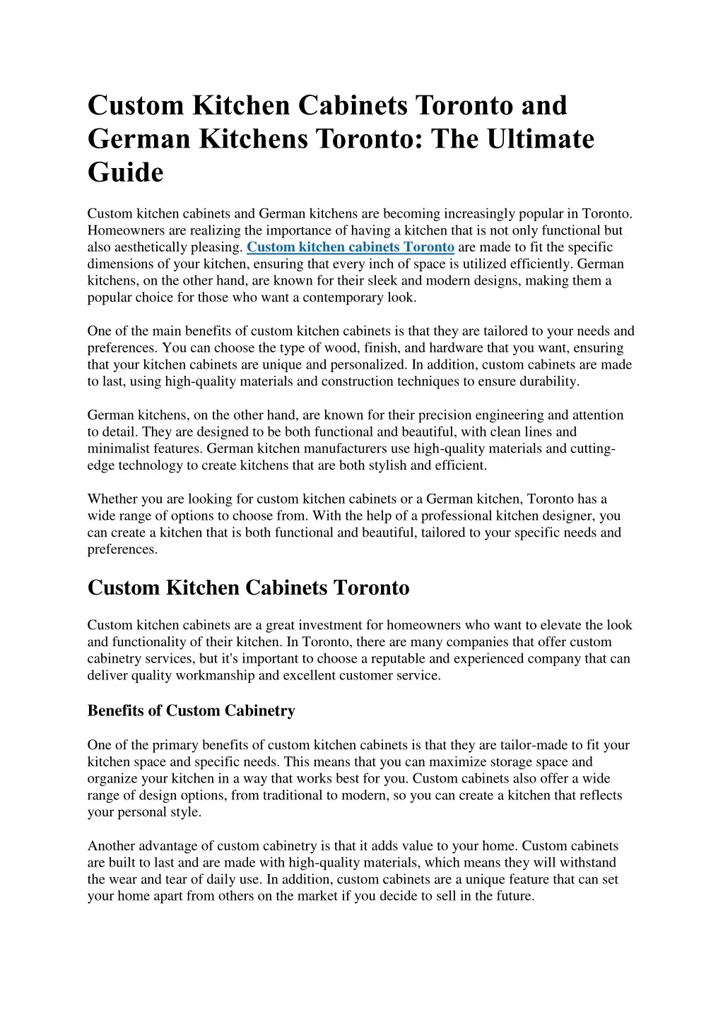 PPT - Custom Kitchen Cabinets Toronto and German Kitchens Toronto ...