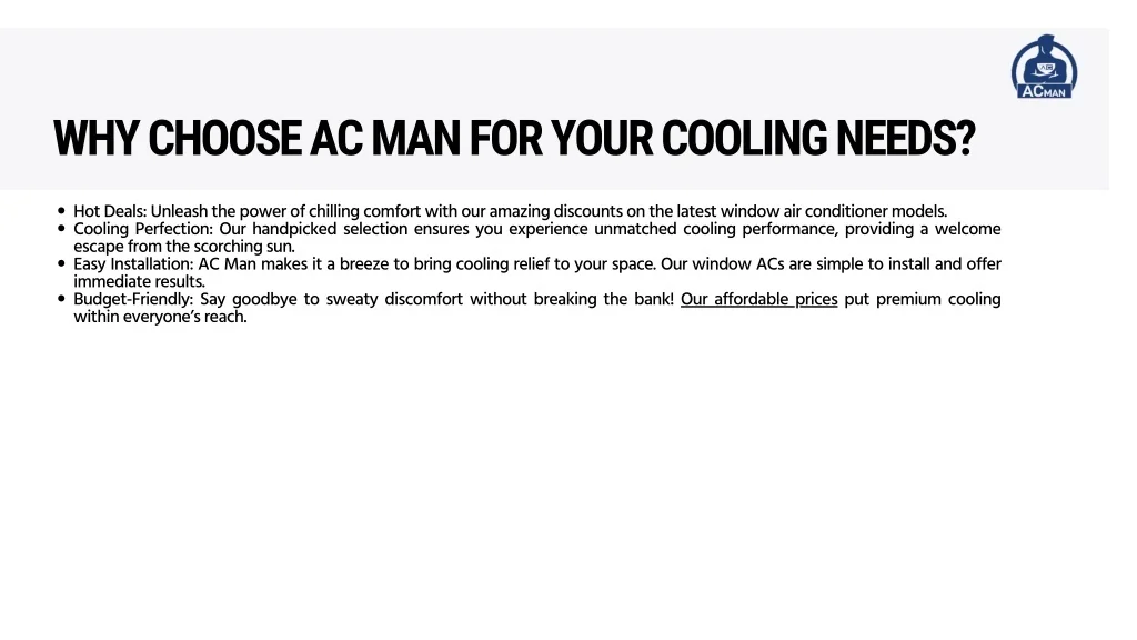 PPT - Buy Window Air Conditioner in Dubai, UAE AC Man PowerPoint ...