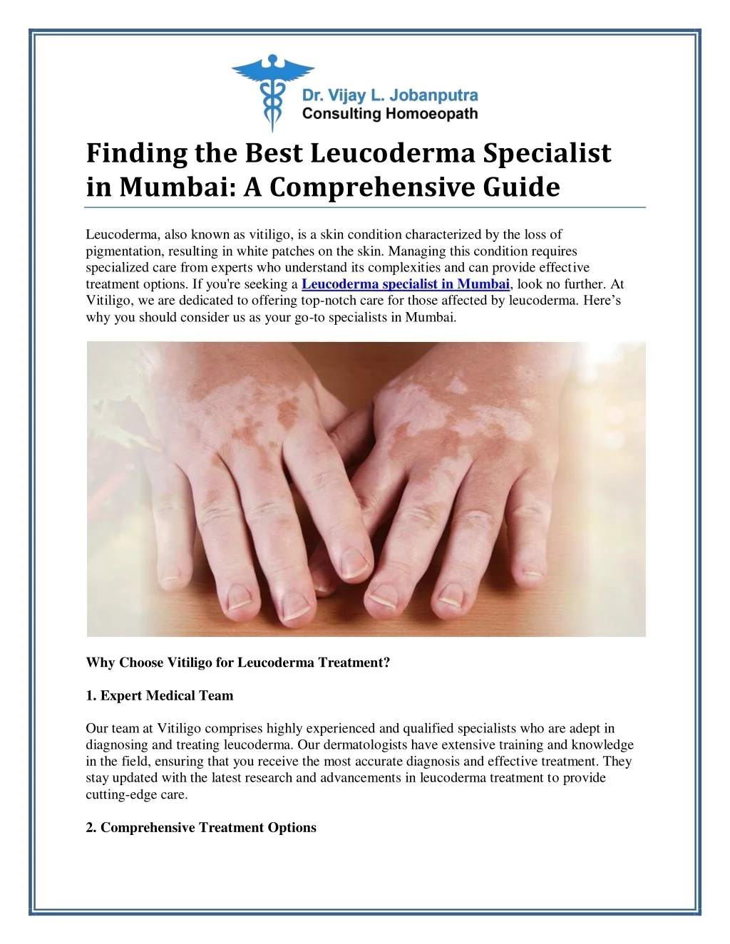 PPT - Leading Leucoderma Specialist in Mumbai for Expert Care ...