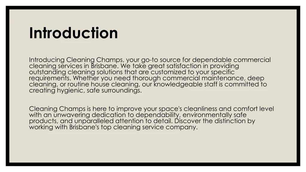 PPT - Professional Cleaning Services in Brisbane PowerPoint ...