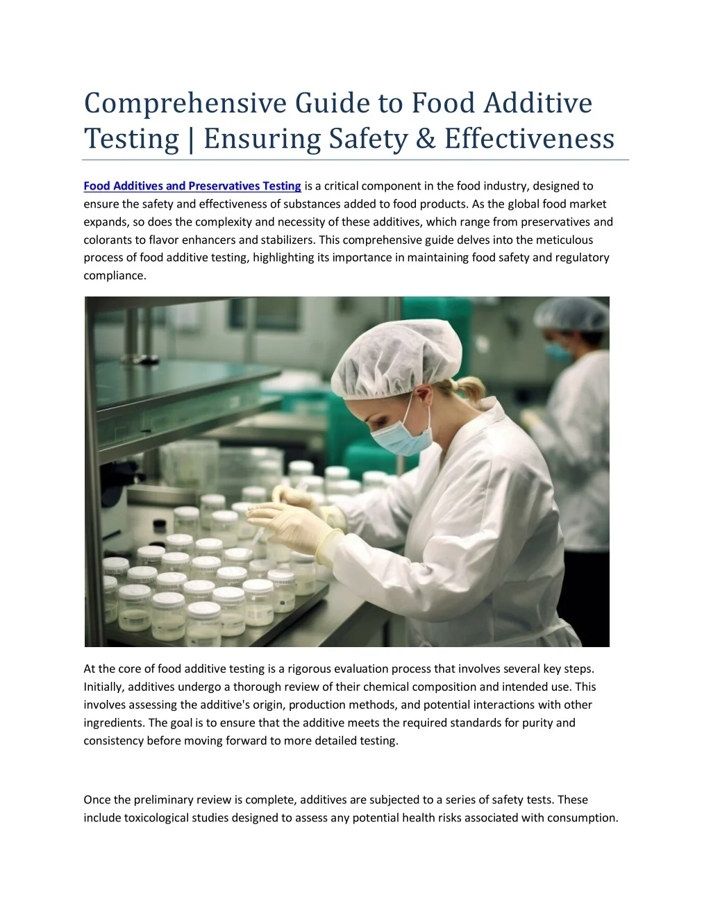 PPT - Food Additives and Preservatives Testing PowerPoint Presentation ...