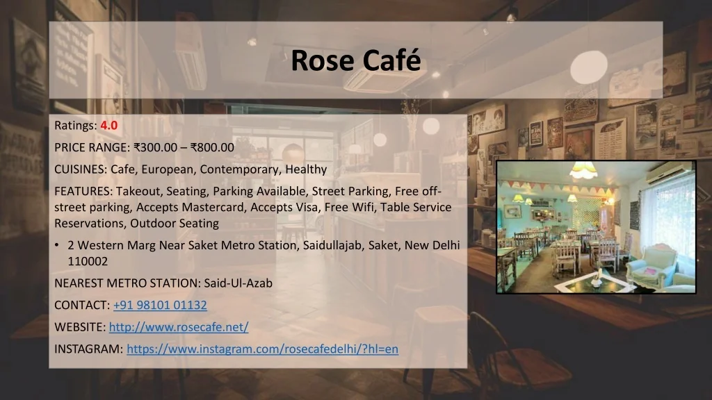 PPT - Top 10 Cafes in Delhi PowerPoint Presentation, free download - ID:13456553