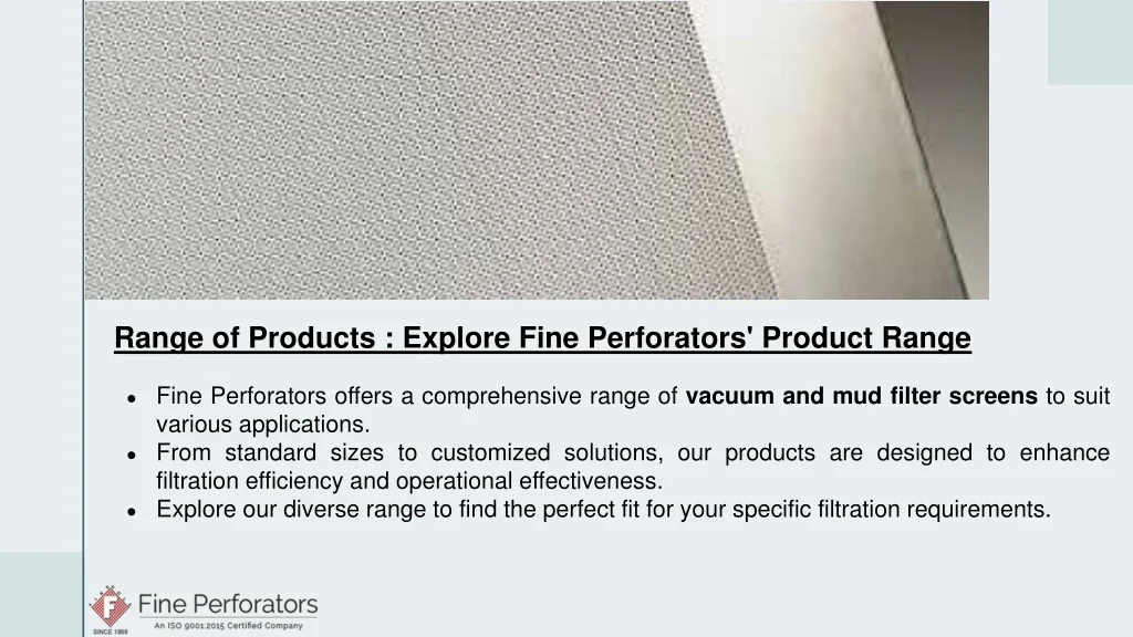 PPT - Discover Fine Perforators: Your Top Vacuum Mud Filter Screen ...