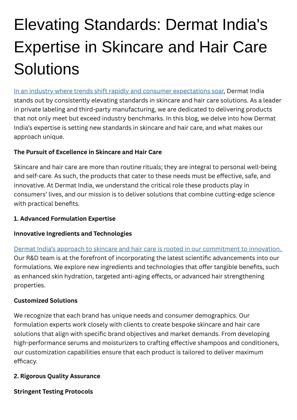 PPT - Elevating Standards Dermat India's Expertise in Skincare and Hair Care Solutions ...