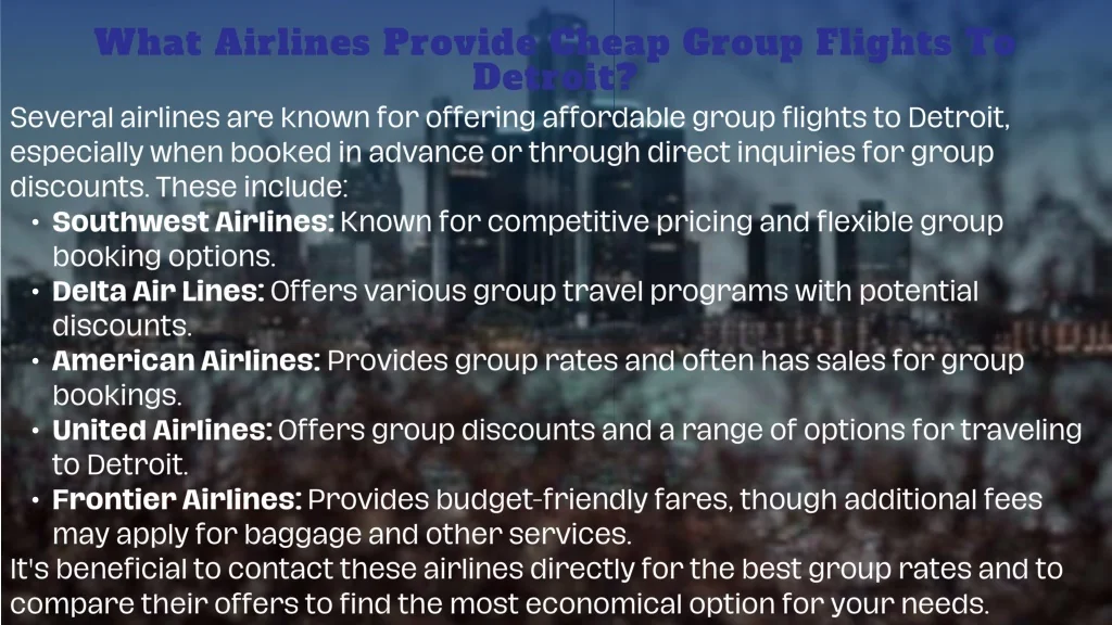 PPT - Cheap Group Flights to Detroit PowerPoint Presentation, free ...