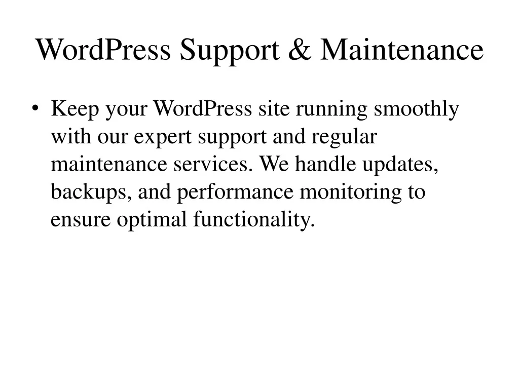 PPT - Wordpress support and maintenance services PowerPoint Presentation - ID:13463878