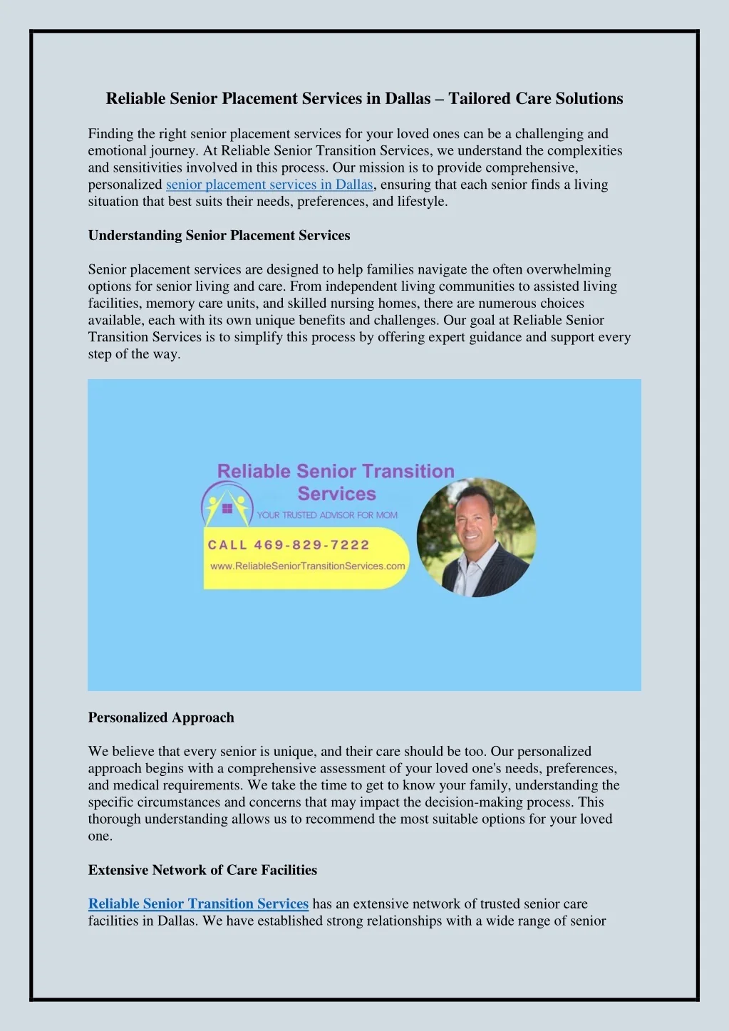 PPT - Reliable Senior Placement Services in Dallas – Tailored Care ...