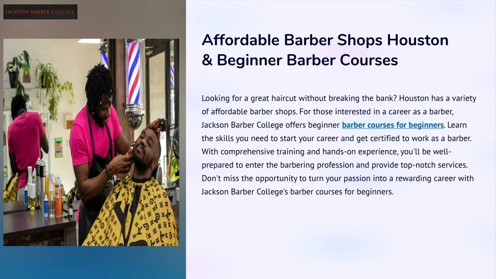 PPT - Affordable Barber Shops Houston & Beginner Barber Courses ...