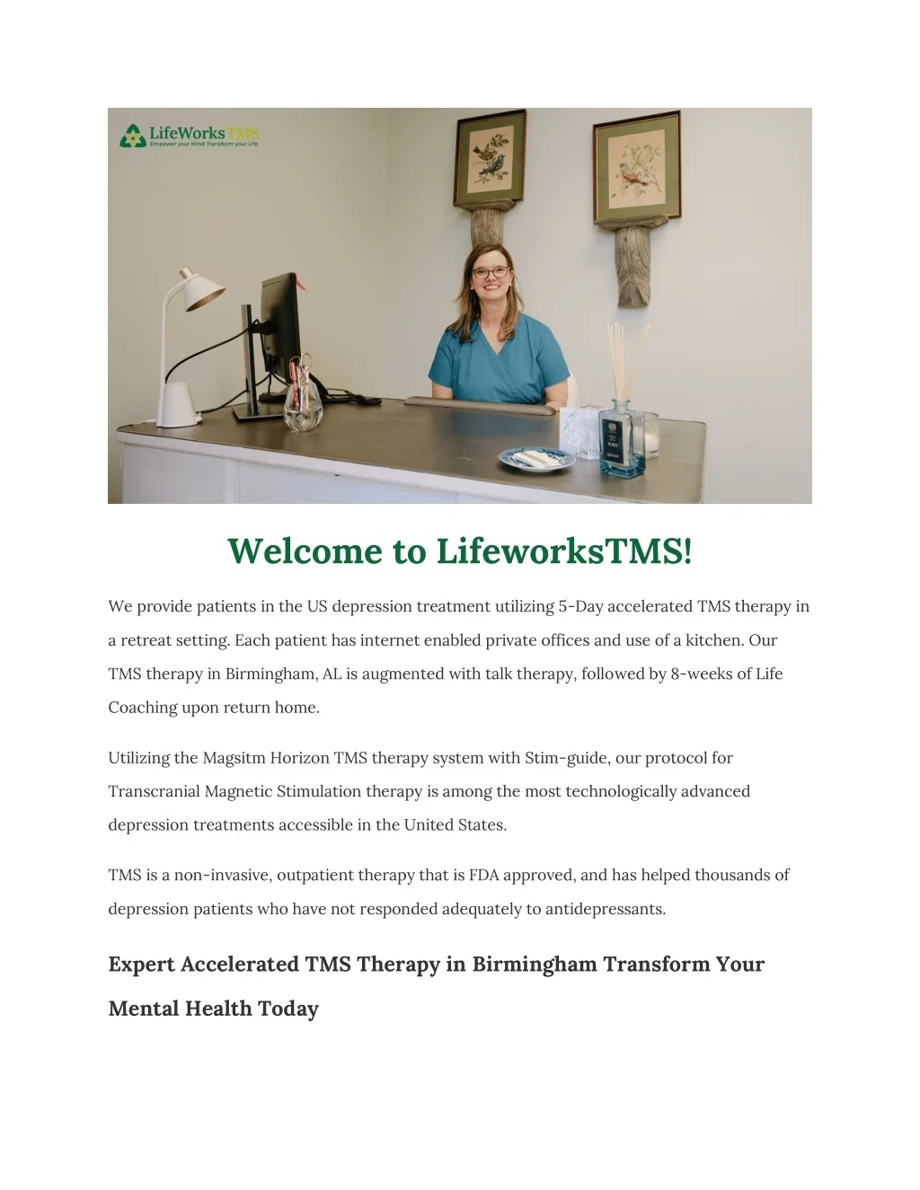 PPT - TMS Therapy Treatment in Birmingham | LifeWorks TMS PowerPoint ...