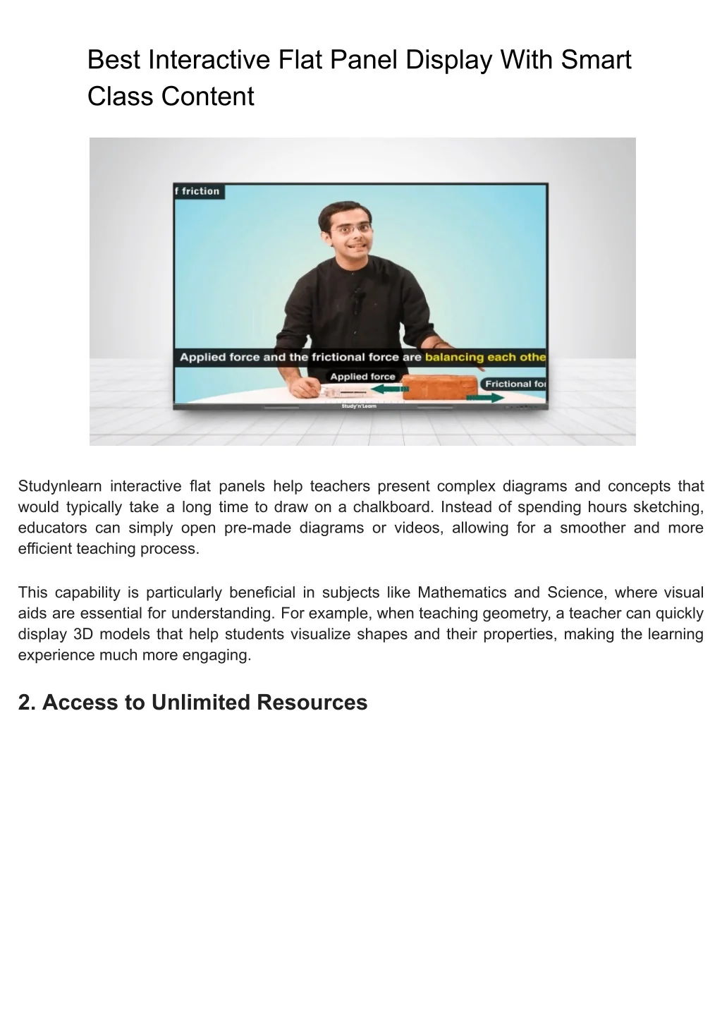 PPT - Best Interactive Flat Panel Display With Smart Class Content ...
