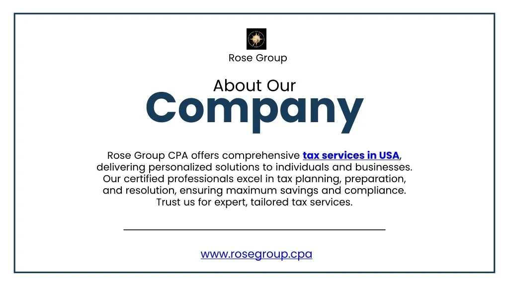 PPT - Rose Group CPA: Premier Tax Services USA for Individuals and ...