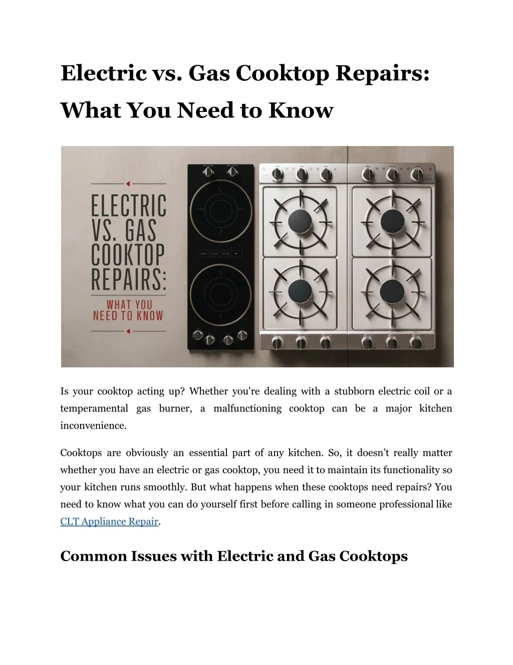 PPT - Electric vs. Gas Cooktop Repairs: What You Need to Know ...