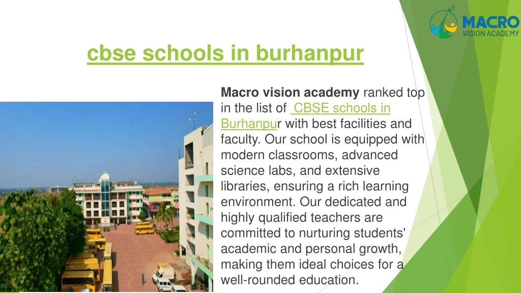 PPT - Top CBSE Schools in Burhanpur with the Best Facilities and Faculty PowerPoint Presentation ...