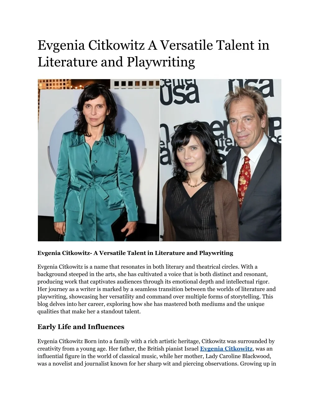 PPT - Evgenia Citkowitz A Versatile Talent in Literature and ...