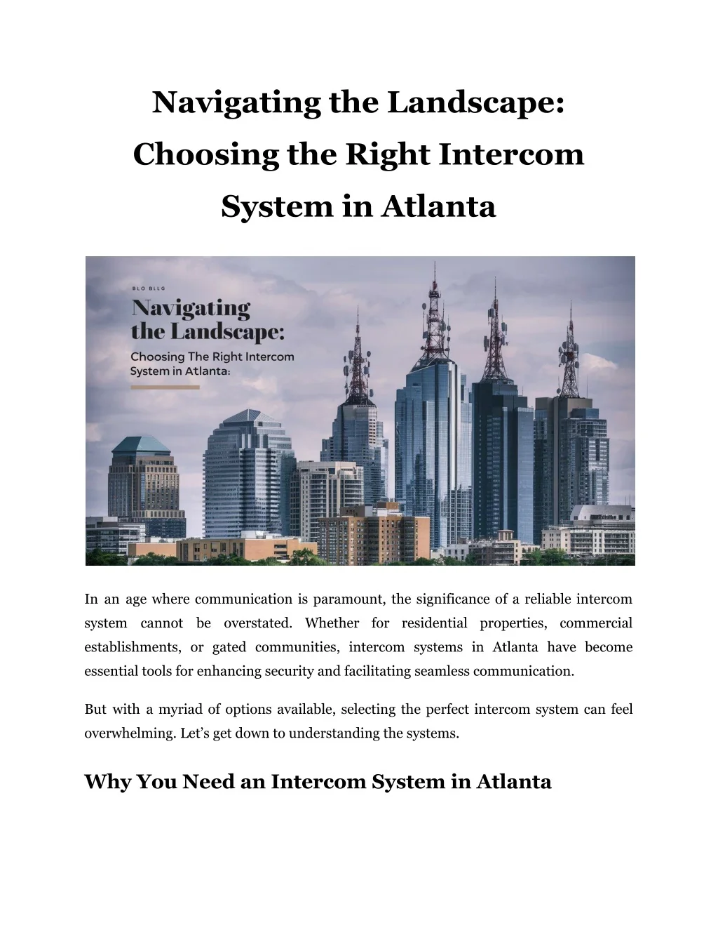 PPT - Navigating the Landscape_ Choosing the Right Intercom System in ...
