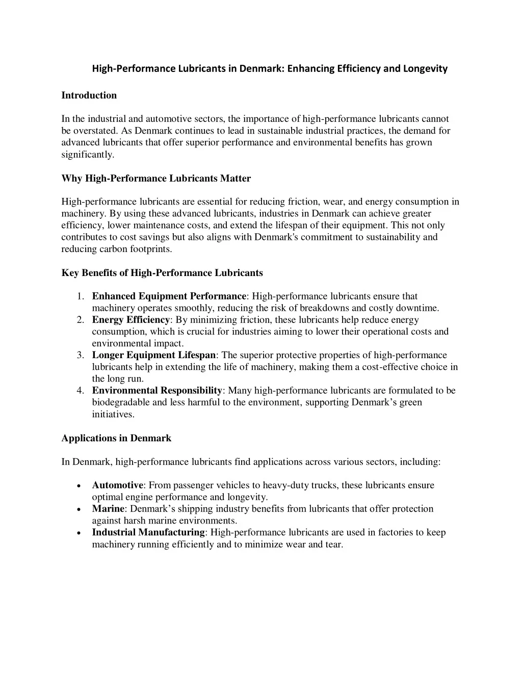 PPT - High-Performance Lubricants in Denmark PowerPoint Presentation ...