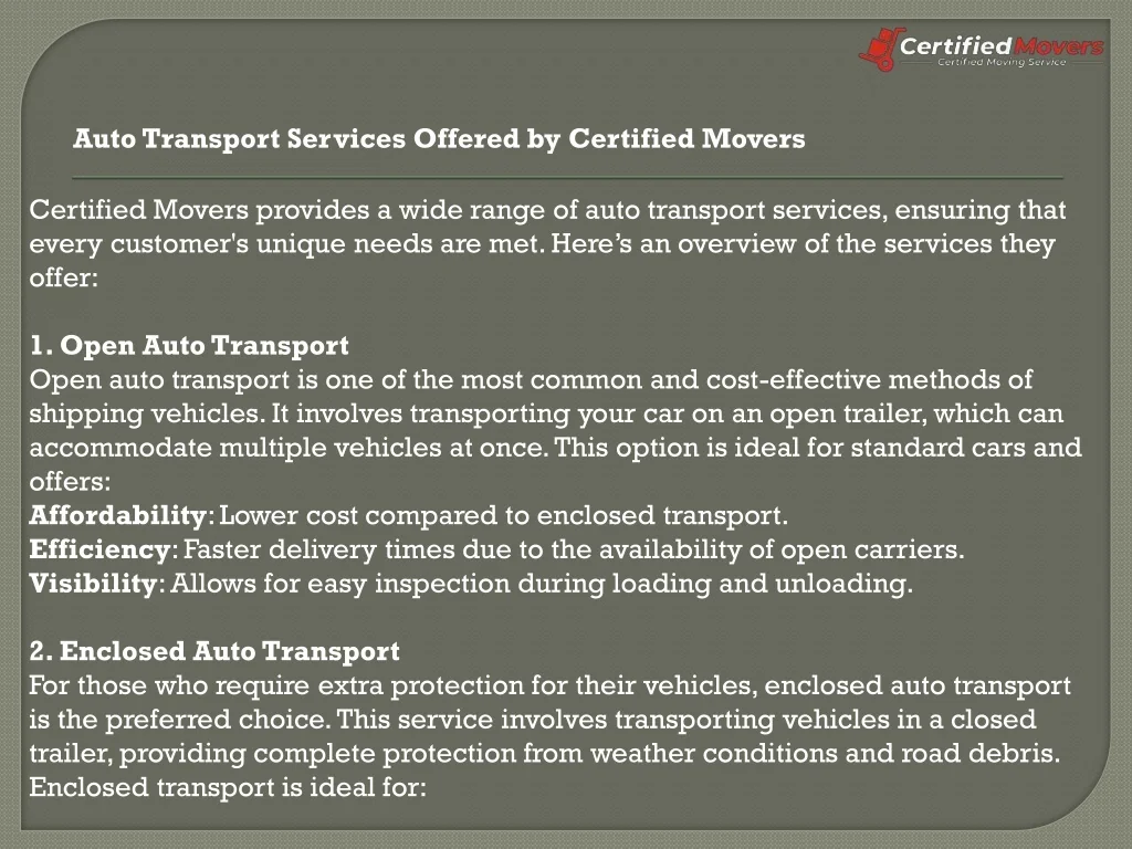 PPT - Effortless Auto Transport in Las Vegas By Certified Movers ...