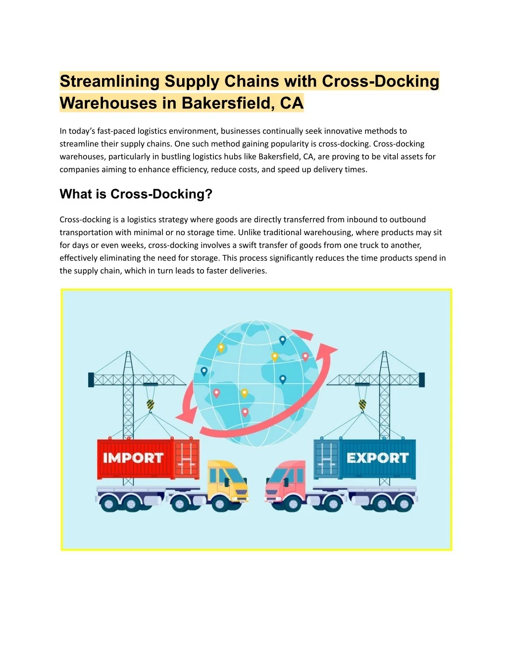 PPT - Streamlining Supply Chains with Cross-Docking Warehouses in ...