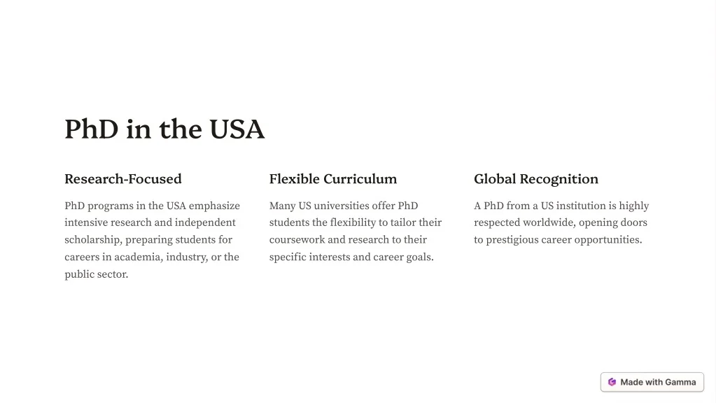 PPT - Achieve a PhD and Explore Study Opportunities in the USA ...