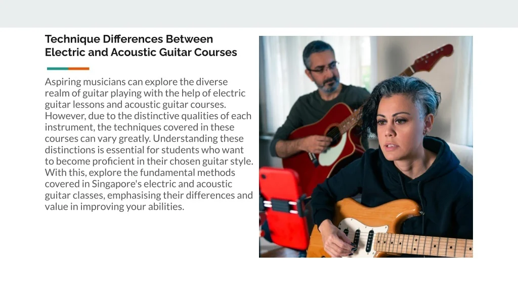 PPT - The Music Shed - Technique Differences Between Electric and ...