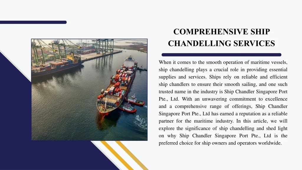PPT - The Exceptional Services Offered By Ship Chandler Singapore Port ...