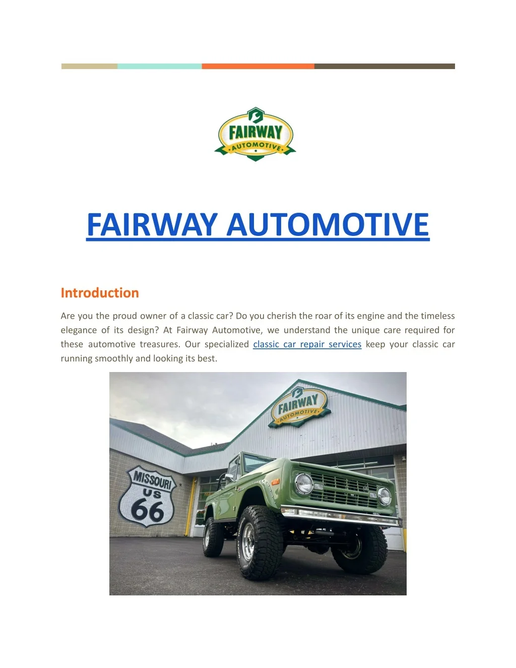PPT - Classic Car Repair _ Fairway Automotive PowerPoint Presentation ...