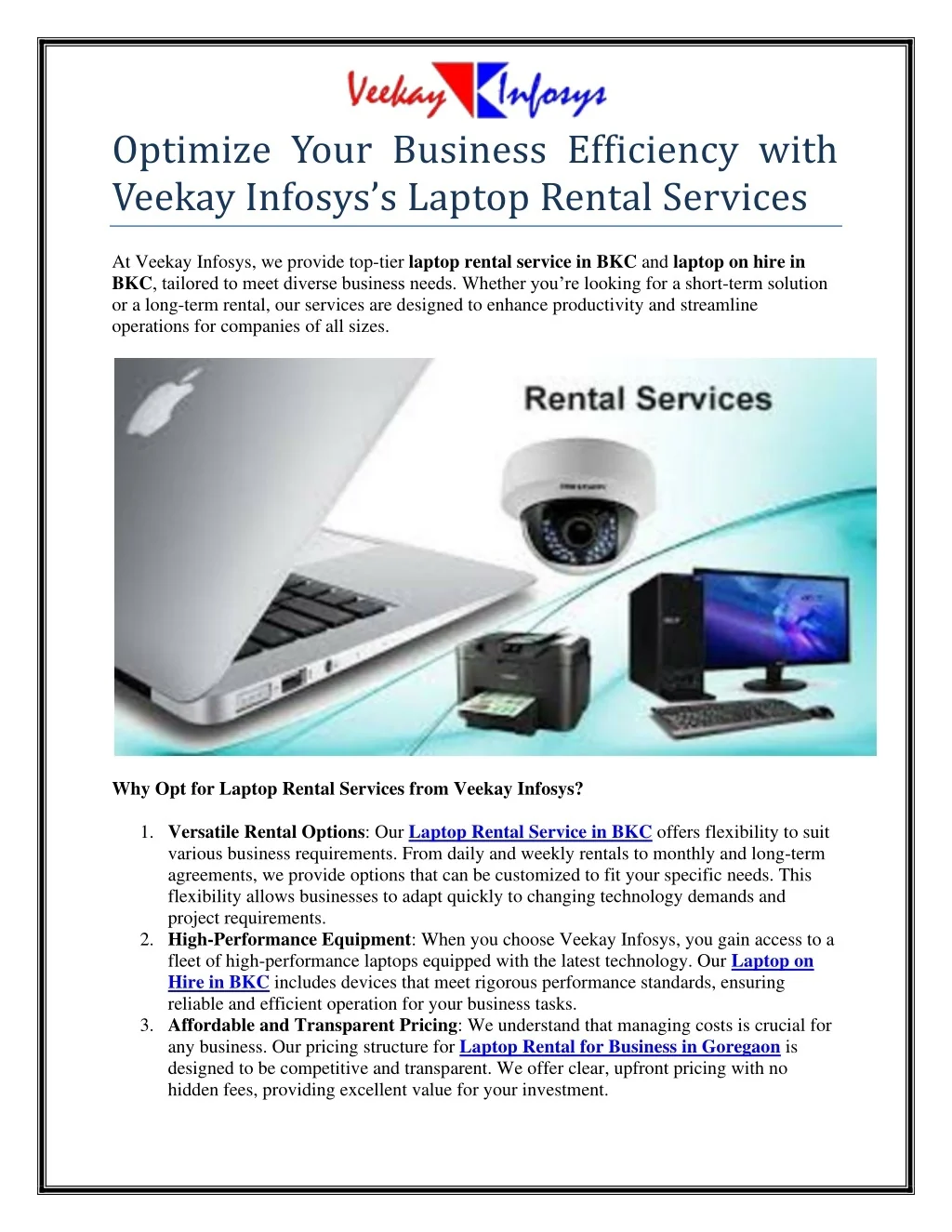 PPT - Veekay Infosys’s Laptop Rental Services PowerPoint Presentation ...