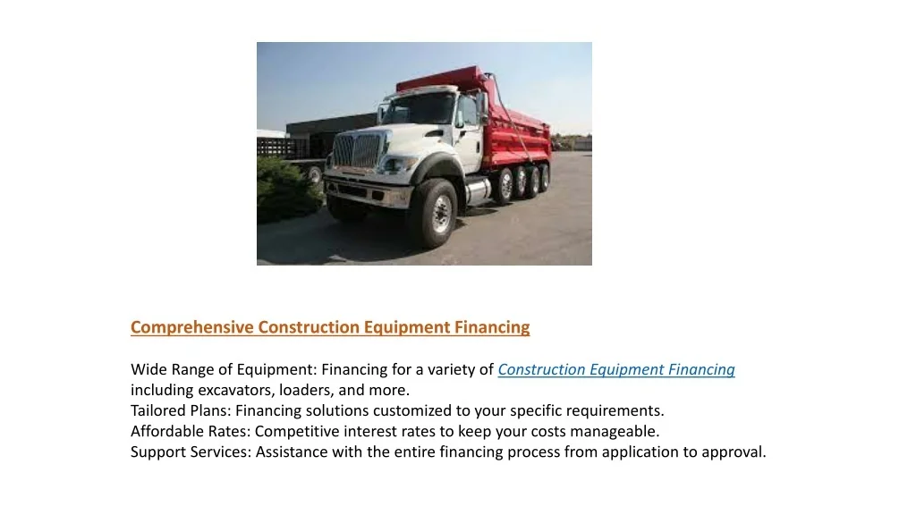 PPT - Dump Truck and Construction Equipment Financing PowerPoint Presentation - ID:13483888