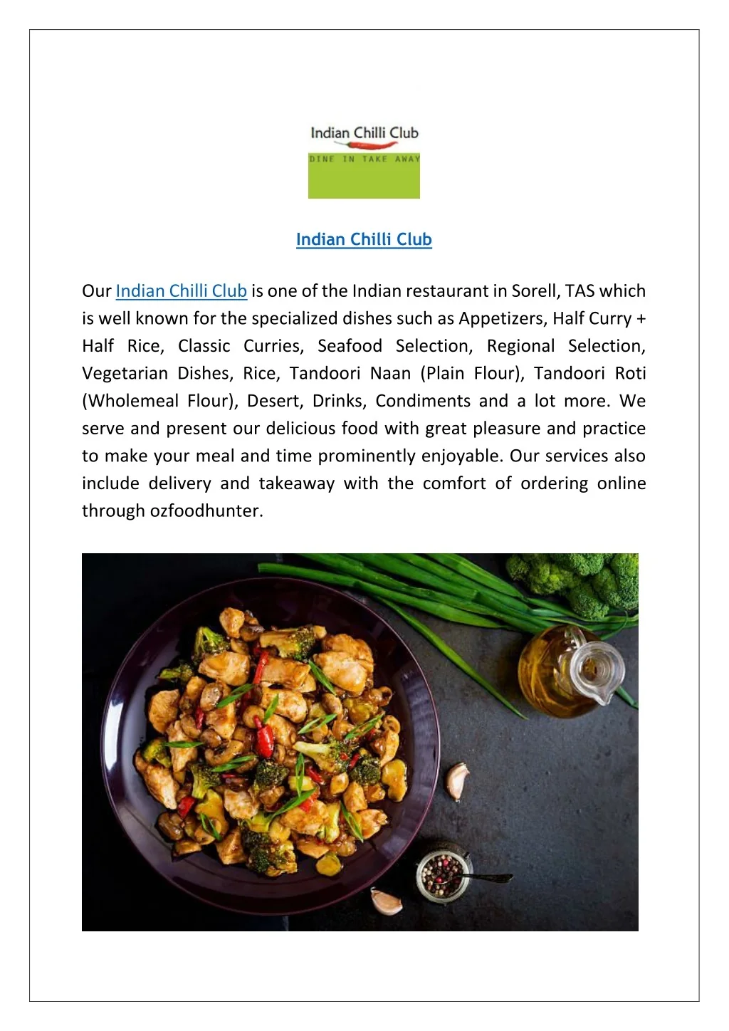 PPT - Flavors of the Indian Chilli Club Sorrel Menu – Order Online ...