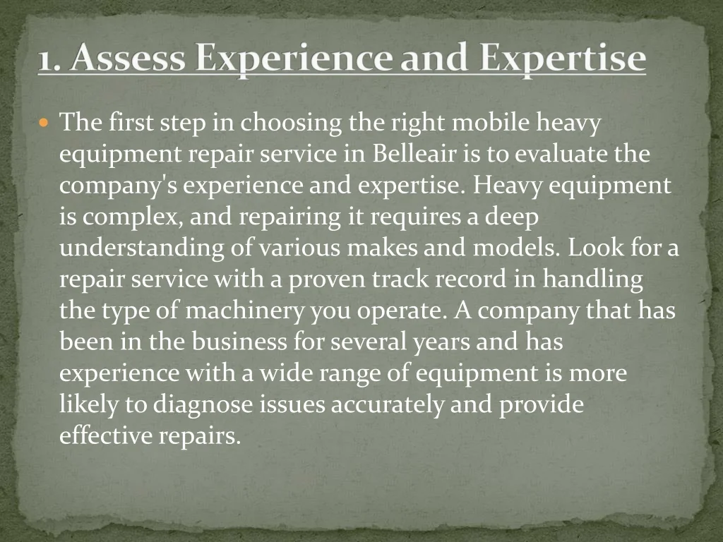 PPT - How to Choose the Right Mobile Heavy Equipment Repair Service in ...