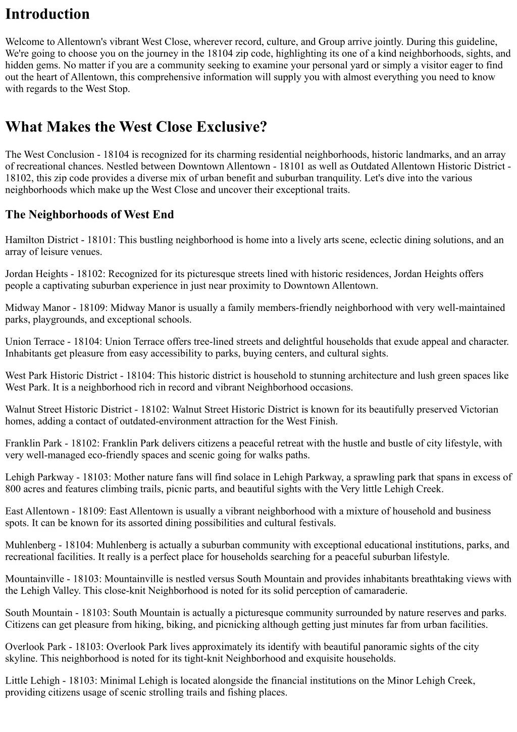 PPT - Exploring the West Close: A Information to Allentown's 18104 Zip ...