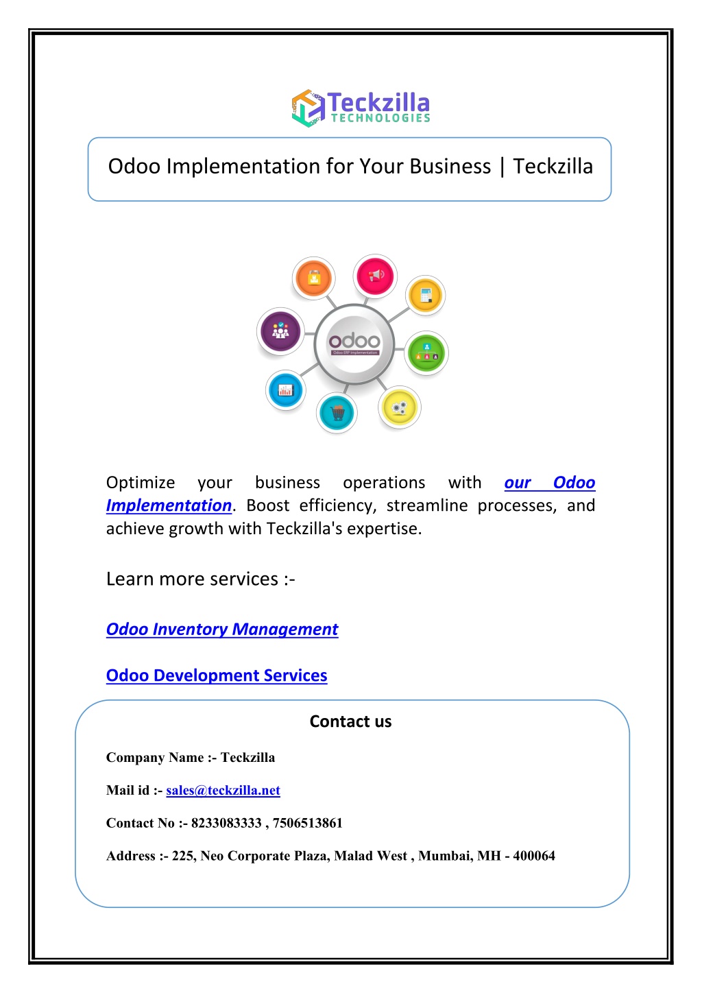 PPT - Odoo Development Services | website development | Teckzilla ... PPT - Odoo Development Services | website development | Teckzilla ...