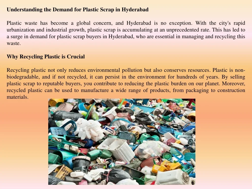 PPT - Plastic Scrap Buyers in Hyderabad Leading the Way in Recycling ...