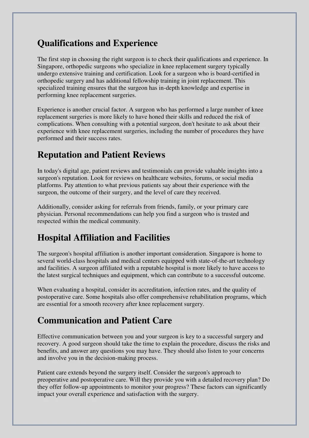 PPT - Choosing the Right Surgeon for Knee Replacement Surgery in ...