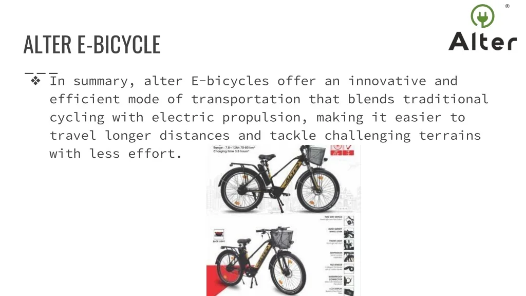PPT - "Discover the Future of Cycling: Alter Electric Bicycles – Power ...
