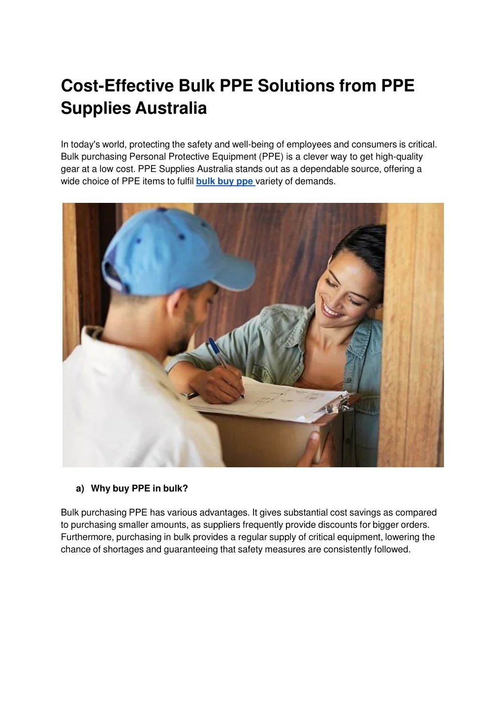 PPT - Cost-Effective Bulk PPE Solutions from PPE Supplies Australia ...