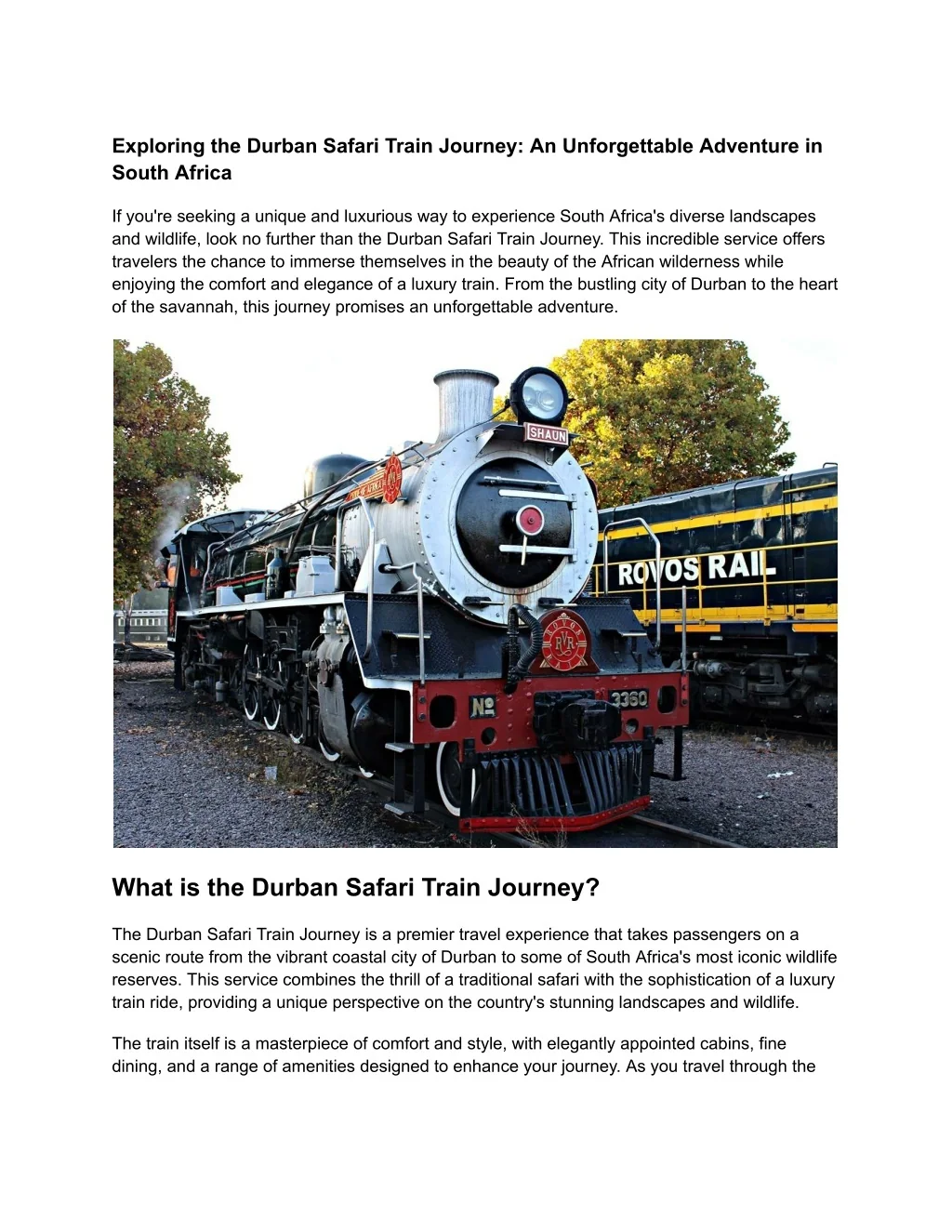 PPT - Exploring the Durban Safari Train Journey PowerPoint Presentation ...