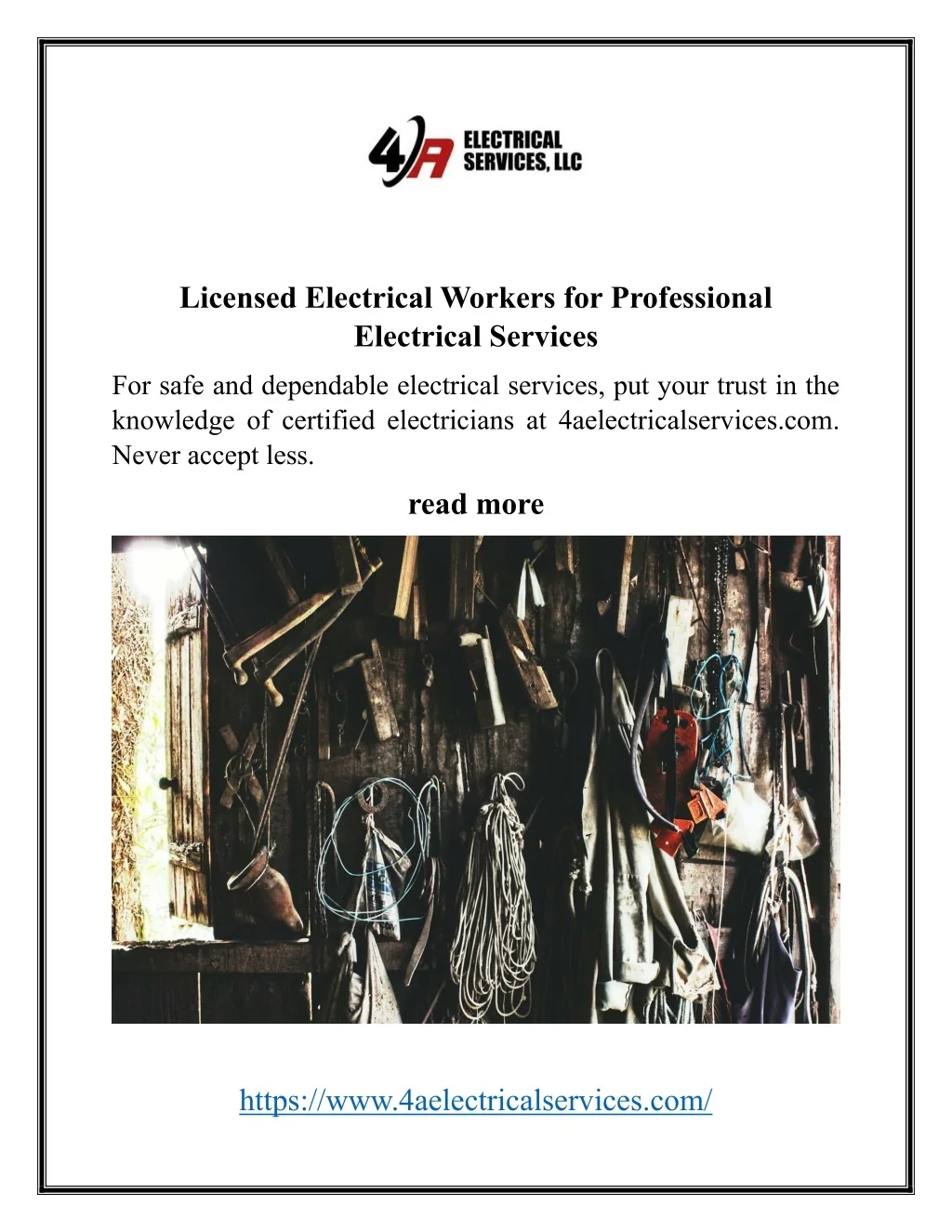 PPT - Licensed Electrical Workers for Professional Electrical Services ...