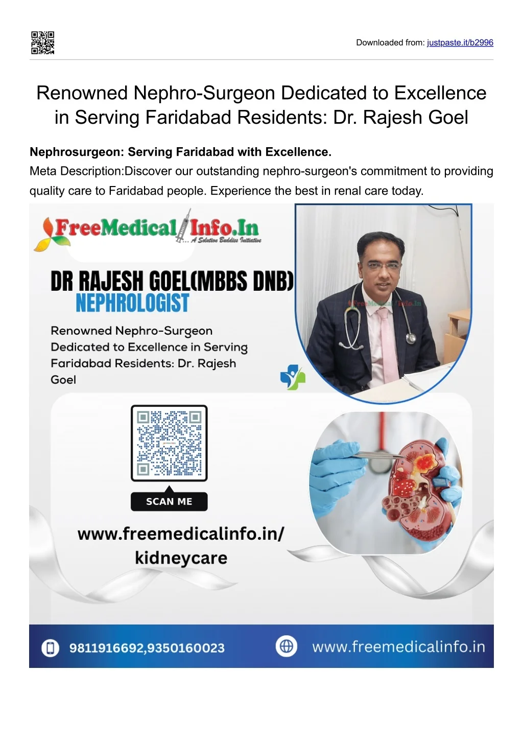 PPT - Renowned Nephro-Surgeon Dedicated to Excellence in Serving ...