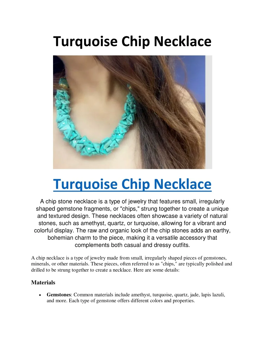 PPT - Turquoise Chip Necklace PowerPoint Presentation, free download ...